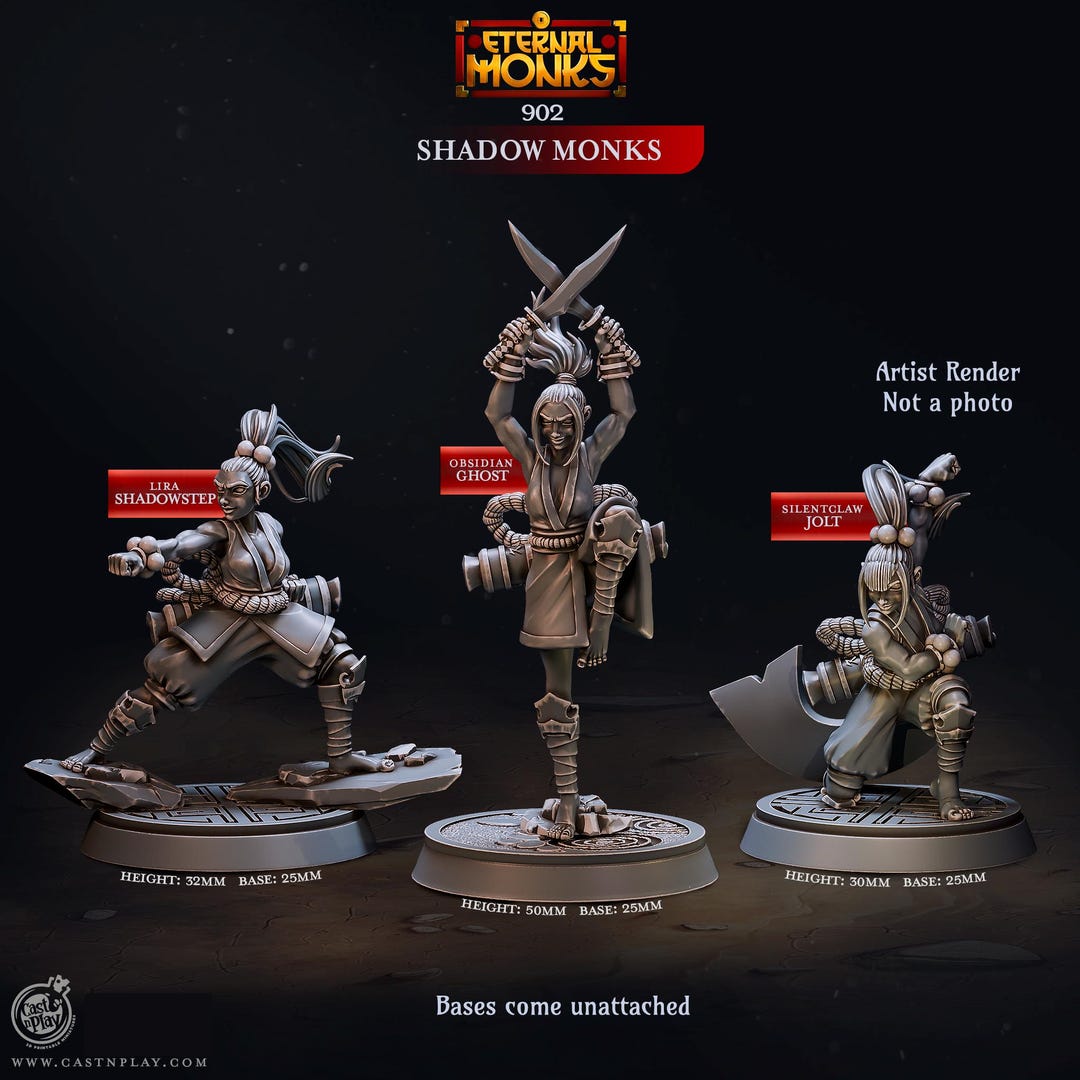 Shadow Monks Eternal Monks Strike, Blade and Stance Poses Cast N Play ...