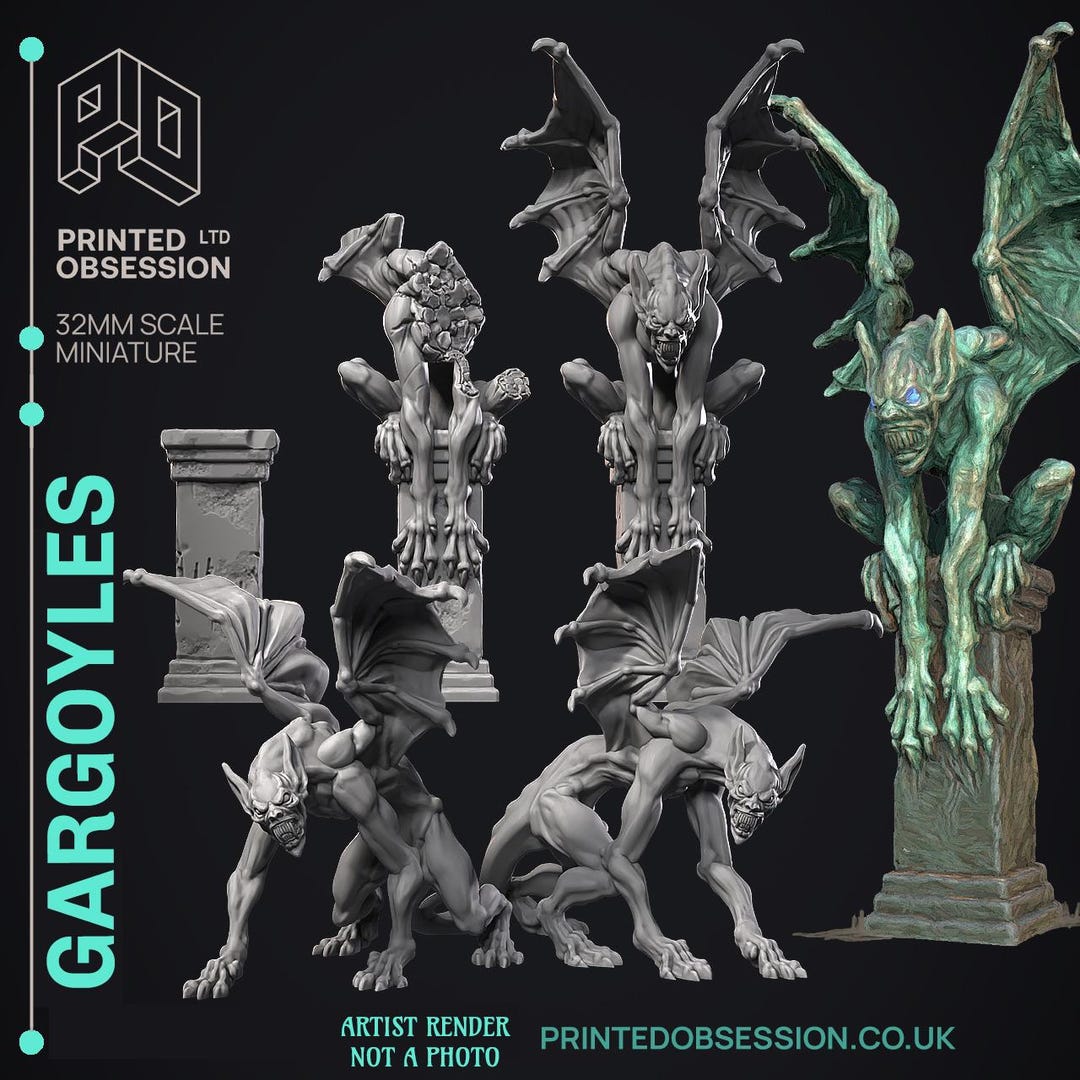 Gargoyles | Creepy | Monsters | Halloween 2024 | Printed Obsession | D ...
