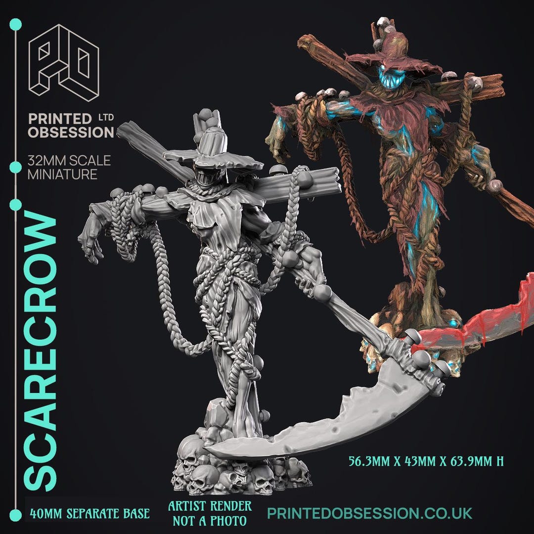 Scarecrow Creepy Monsters Halloween 2024 Printed Obsession D&D Tabletop ...
