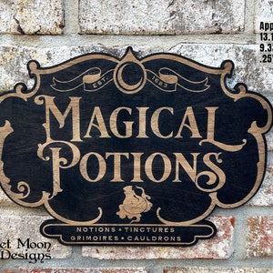 Magical Potions Shop Sign | Witches Shop | Tinctures and Spells ...