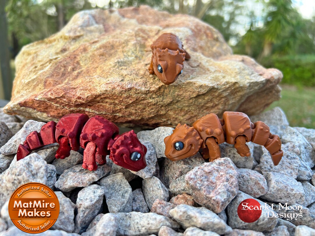 Mini Baby Bearded Dragon 4 Long Articulated Lizard Flexi Dragon Mat ...