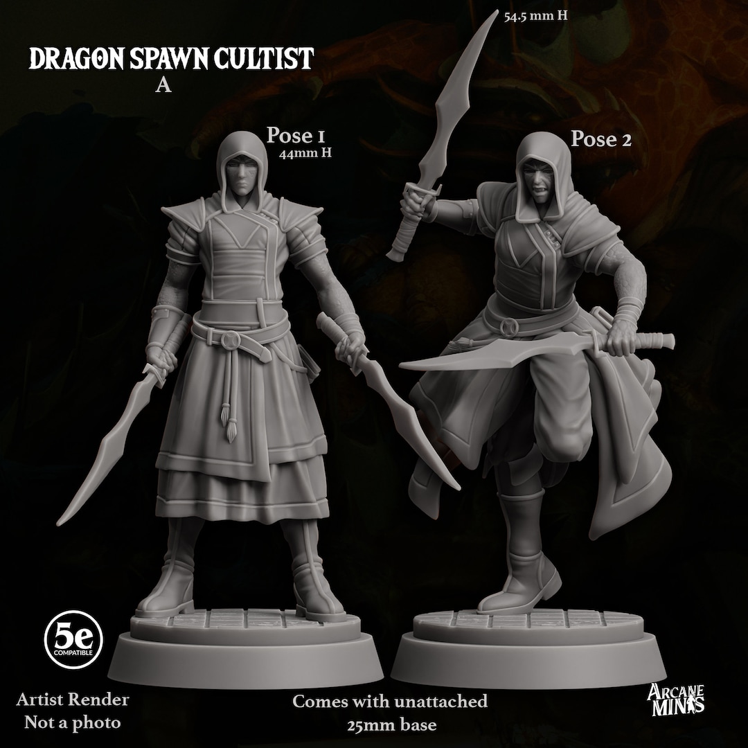 Dragon Spawn Cultist A Scales of Greed Arcane Minis Dungeons and ...