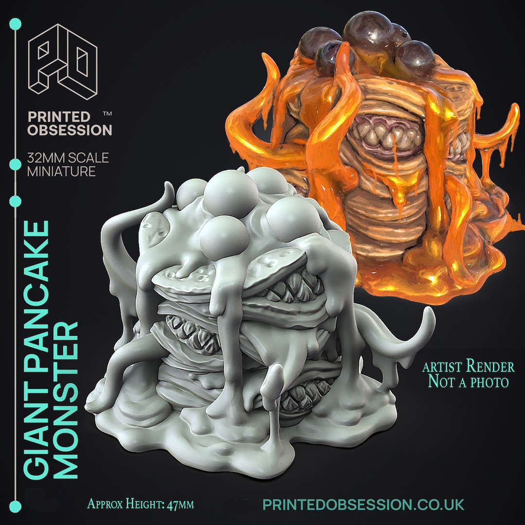 Pancake Monster Mimic Possessed Bakery Printed Obsession D&D Tabletop ...