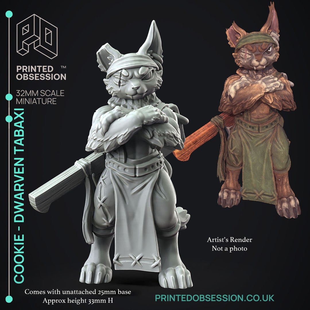 Cookie the Butcher | Dwarf Tabaxi | Hunting Party | Printed Obsession ...