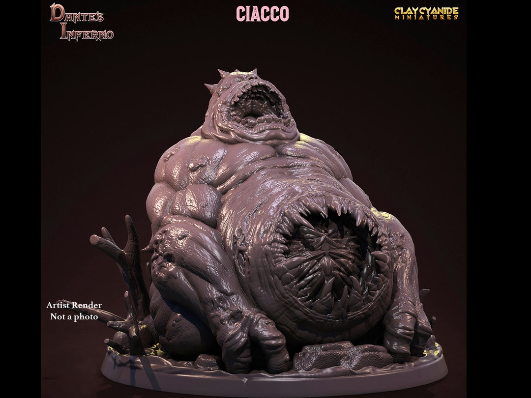 Ciacco Dante's Inferno Clay Cyanide 3d Resin Model - Etsy Canada