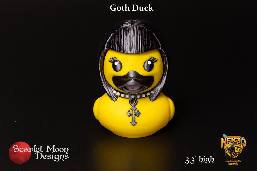 Goth Duck | 3.3" High | Desk Decoration | Cosplay Companion | Unique ...