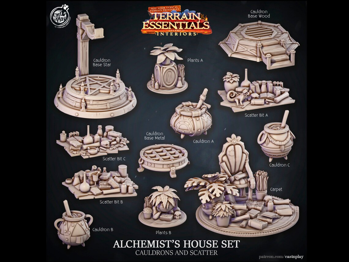 Cauldrons and Scatter Alchemist Interior Terrain Cast N - Etsy