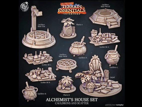 Cauldrons and Scatter Alchemist Interior Terrain Cast N - Etsy