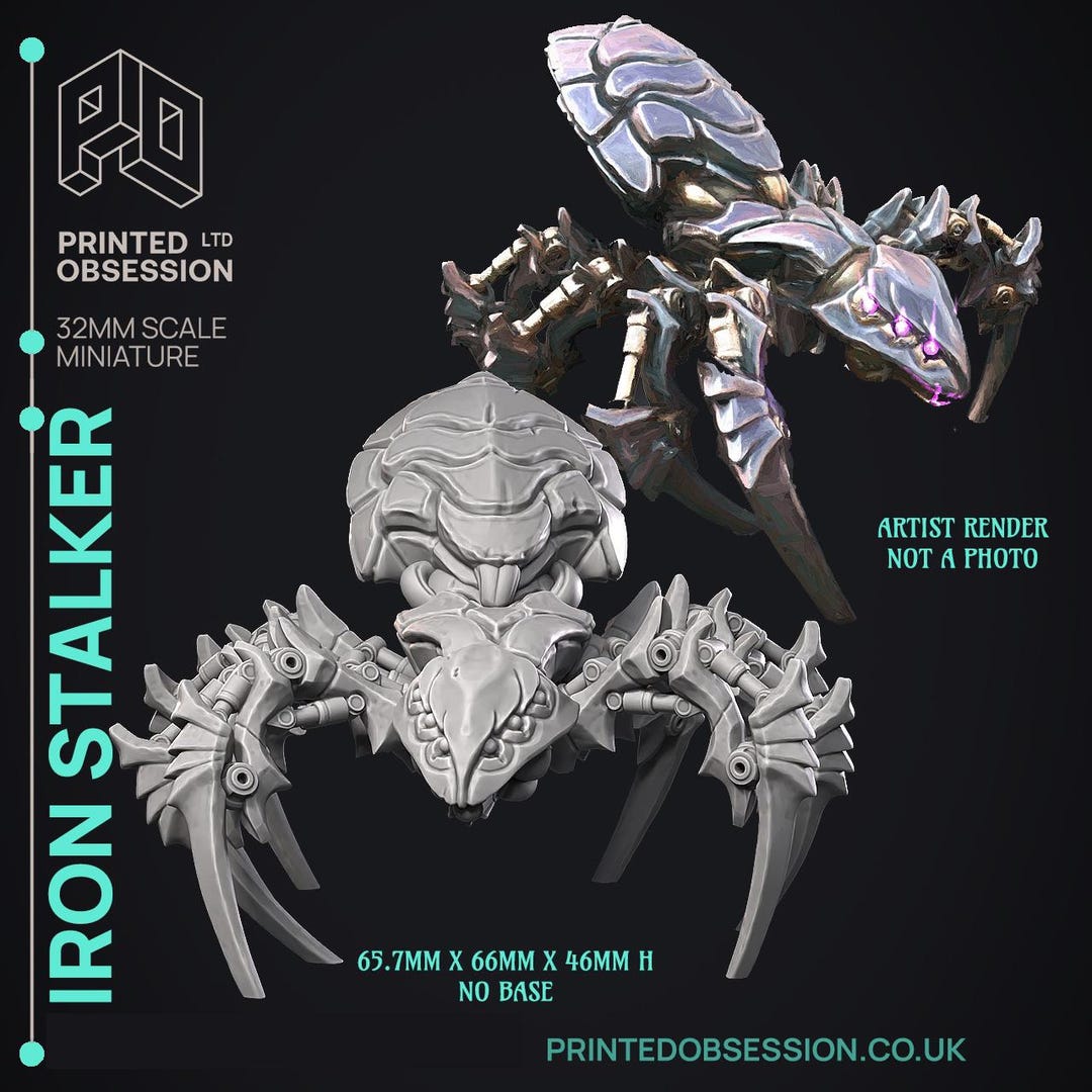 Iron Stalker Mechanical Spider Monster Insect Unassembled Printed ...