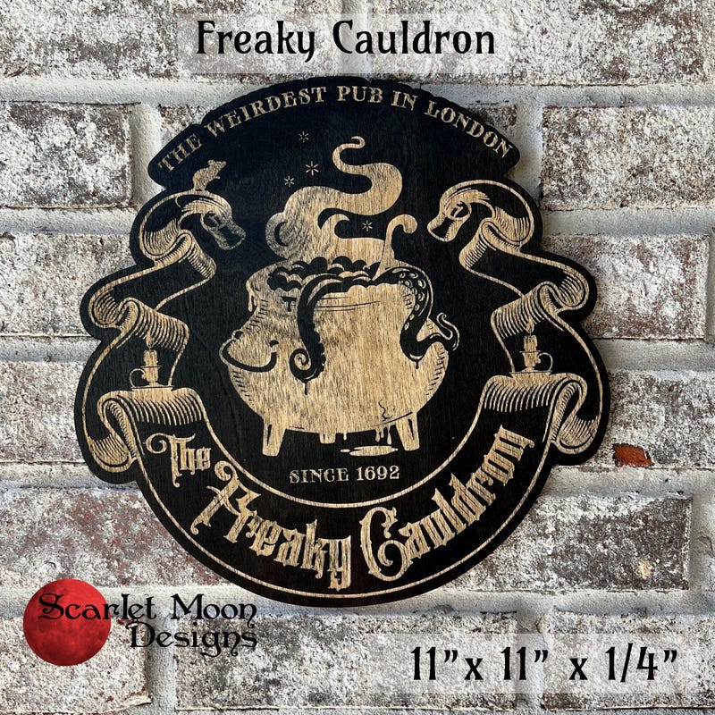 Witch Cauldron Metal Sign - Etsy