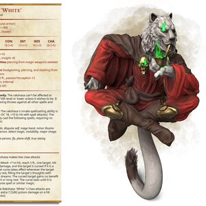 White the Rakshasa | Tabaxi Caravan | Catfolk | Cat People | Printed ...