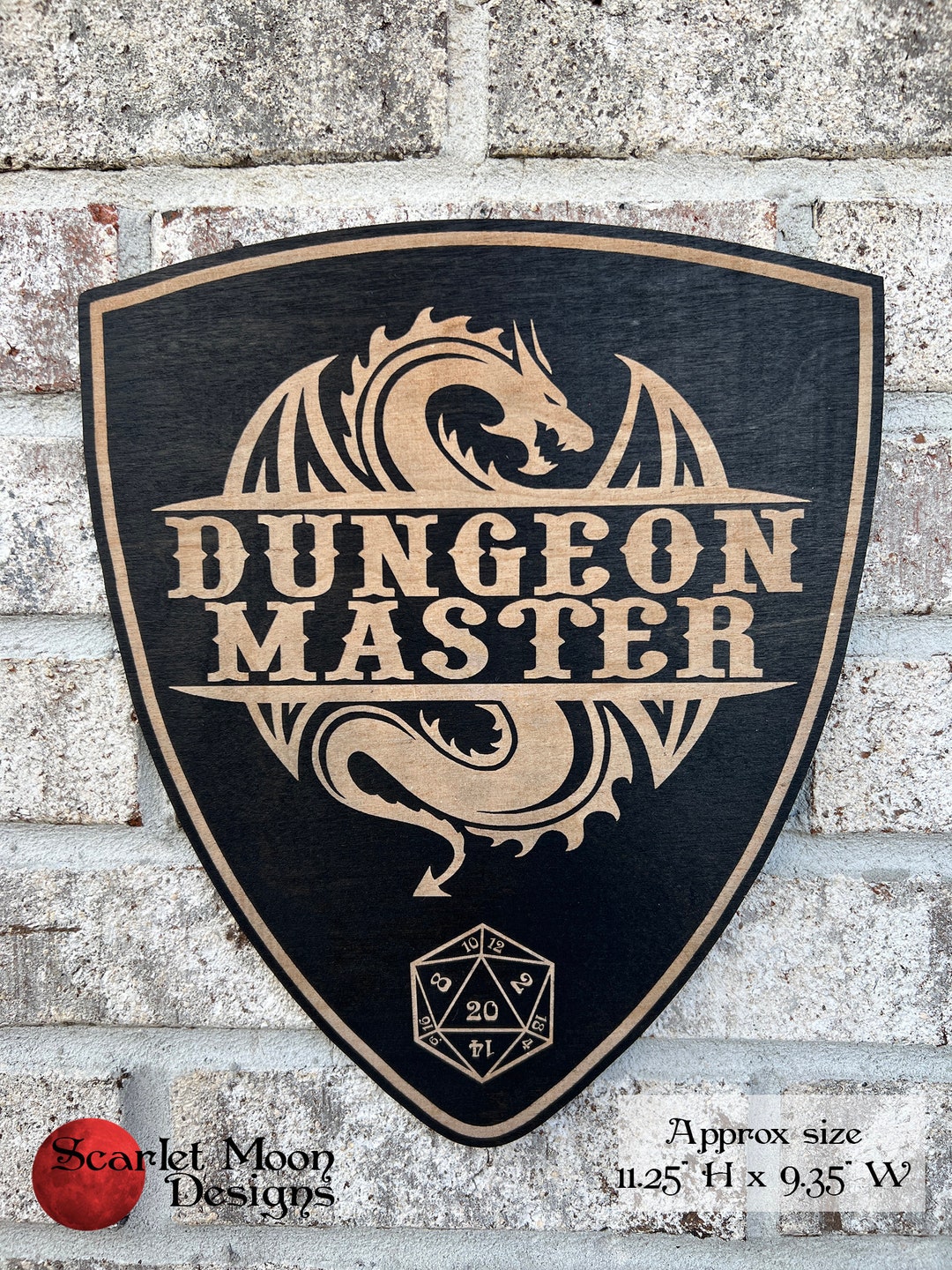 DM Sign Dungeon Master Signage Game Room Gaming Signage Shield Approx ...