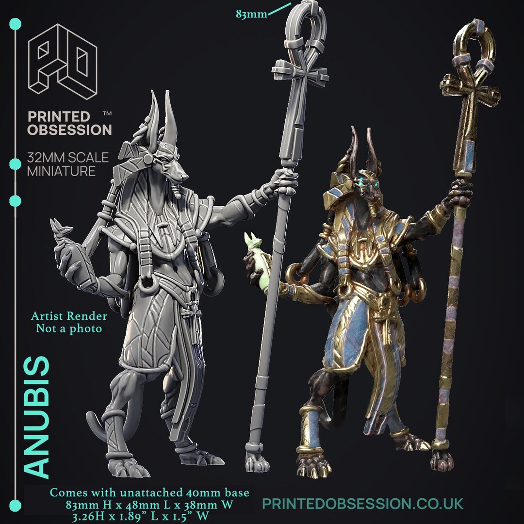 Anubis Lord of Death Court of Anubis Printed Obsession 32mm Scale ...