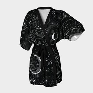 Black Celestial Kimono Robe Celestial Robe Celestial Kimono Zodiac ...