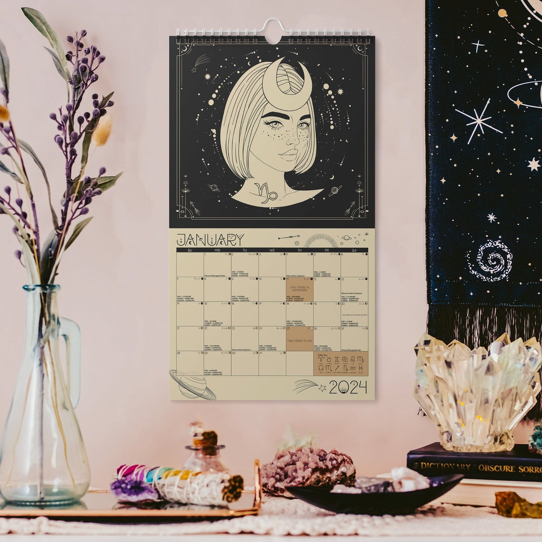 2024 Lunar Calendar 2024 Moon Calendar 2024 Astrology Calendar 2024 ...