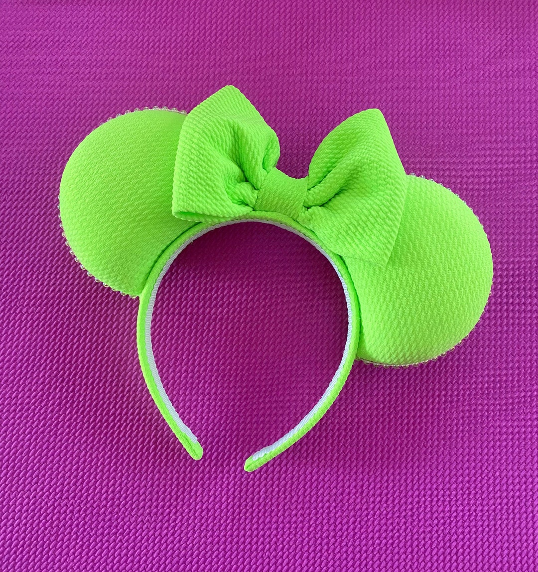 Neon Green Minnie Mouse Ears Summer Minnie Ears Bright - Etsy