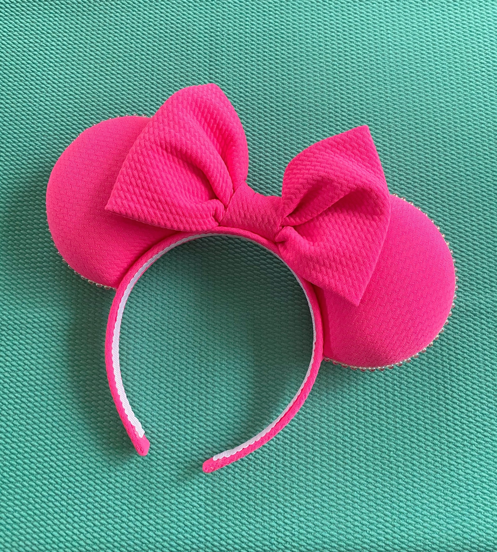 Bright Pink Minnie Mouse Ears Summer Minnie Ears Solid - Etsy