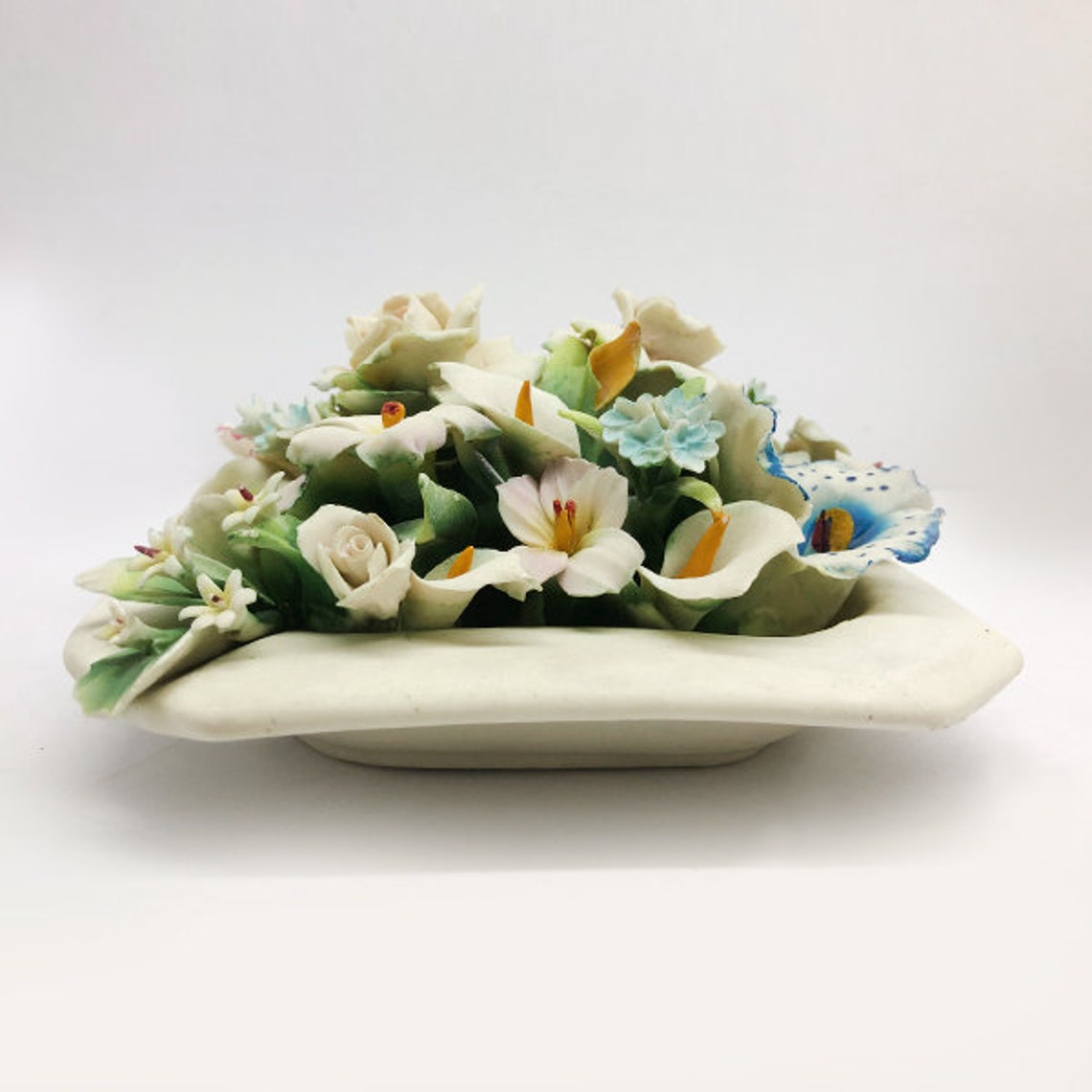 Handmade Capodimonte Style Centerpiece Porcelain Forever Flower and ...