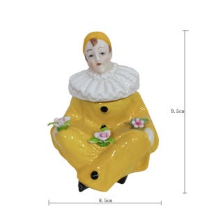 Antique Porcelain Figurine, Jewelry Box, Seated Yellow Clown - Etsy
