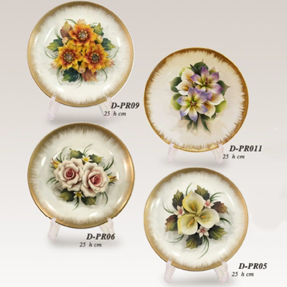 Handmade Capodimonte Style Porcelain Flower on Plate Centerpiece - Etsy