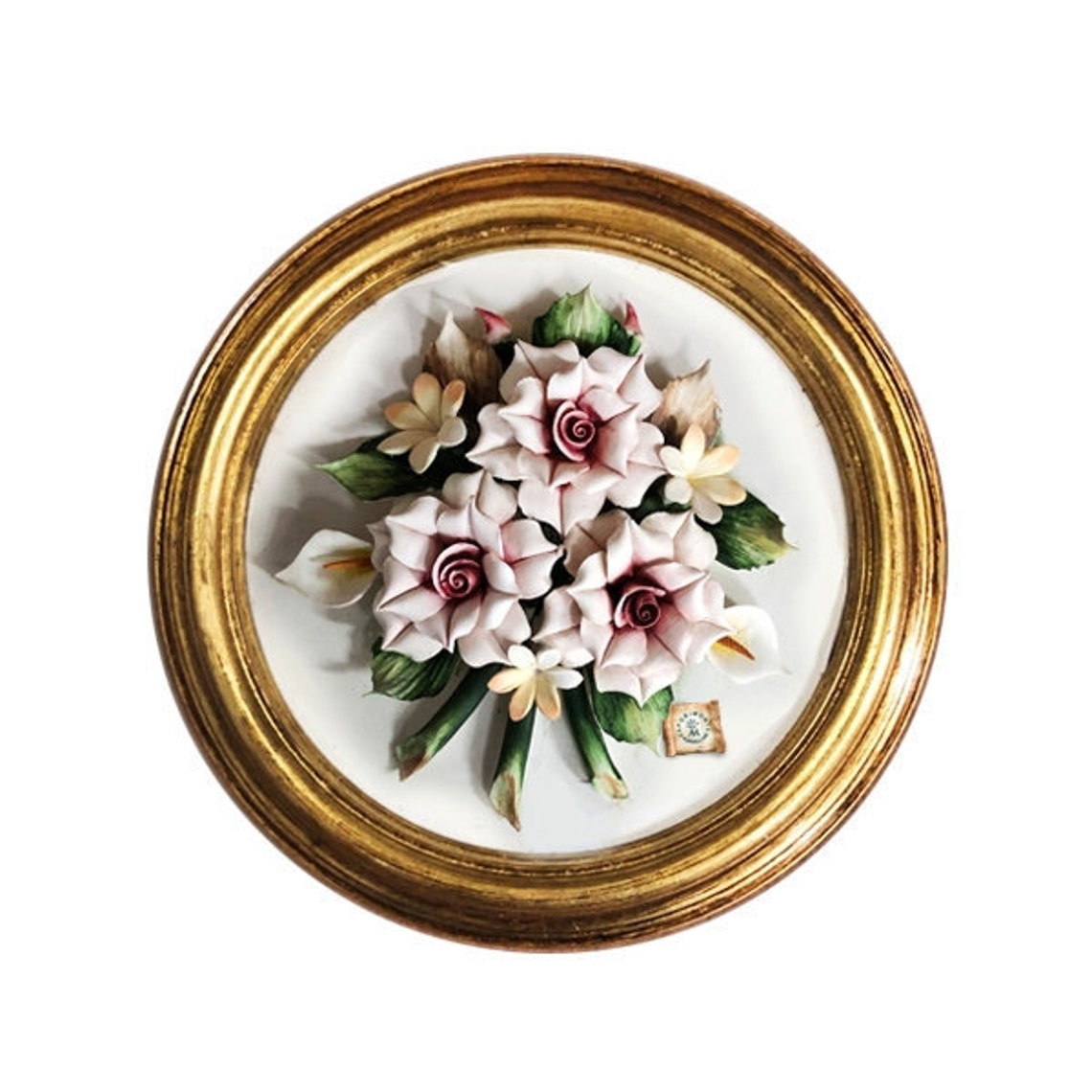 Handmade Capodimonte Style Porcelain Flower Bouquet in Round - Etsy