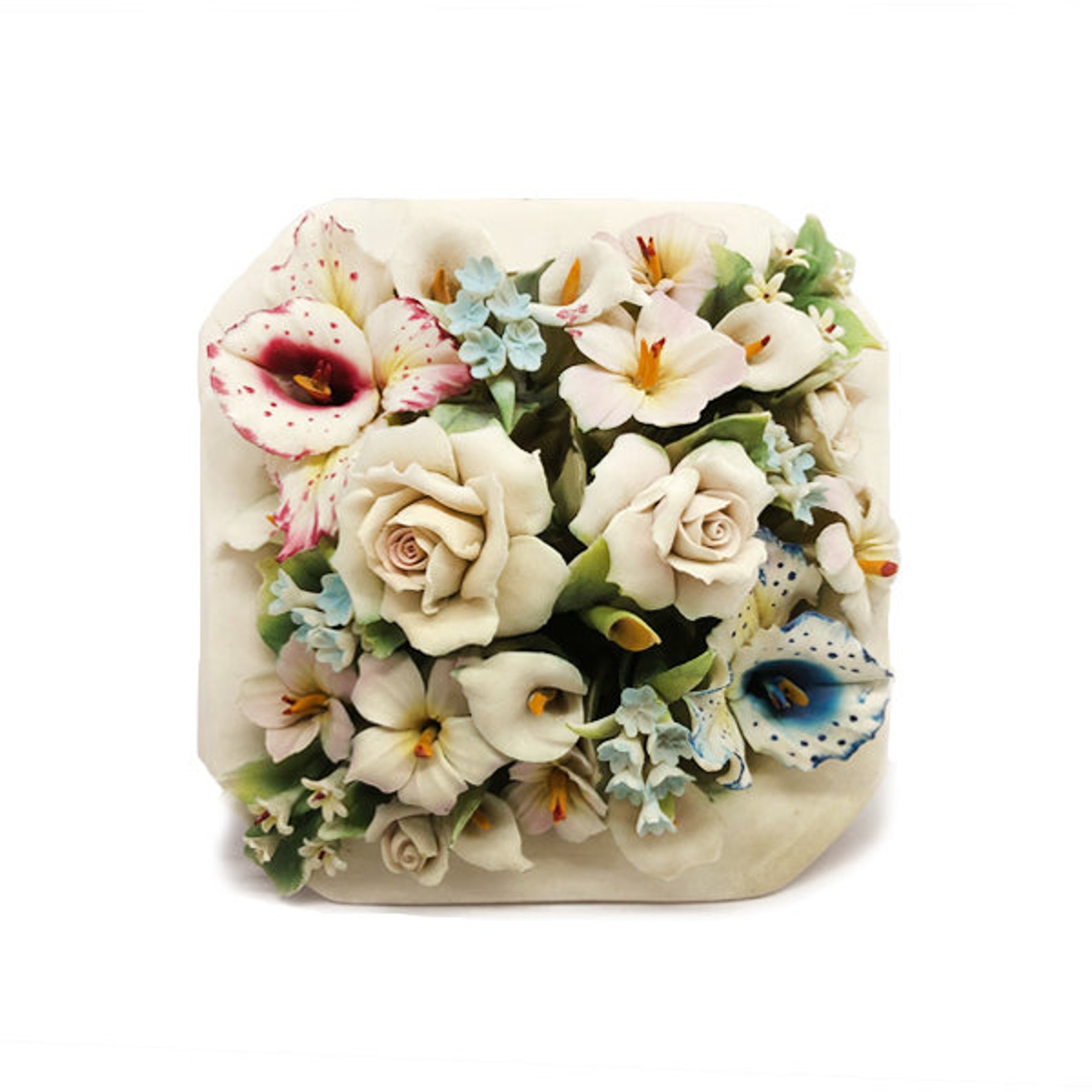 Handmade Capodimonte Style Centerpiece Porcelain Forever Flower and ...