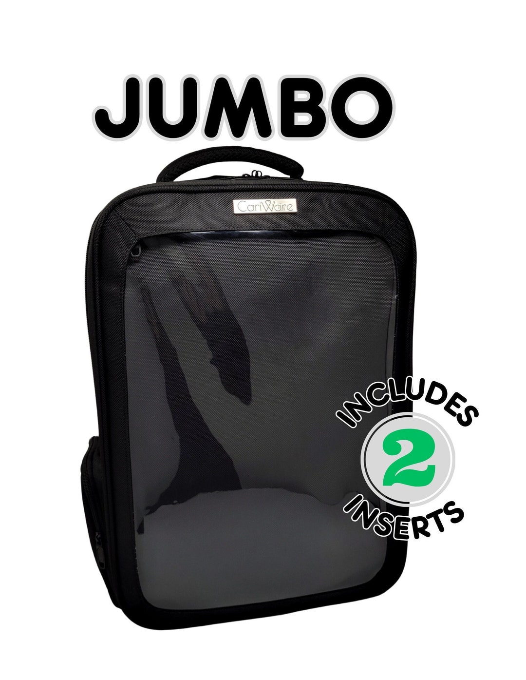 JUMBO Extra Large Ita Backpack Black Pin Display Bag, 17 Laptop Bag ...