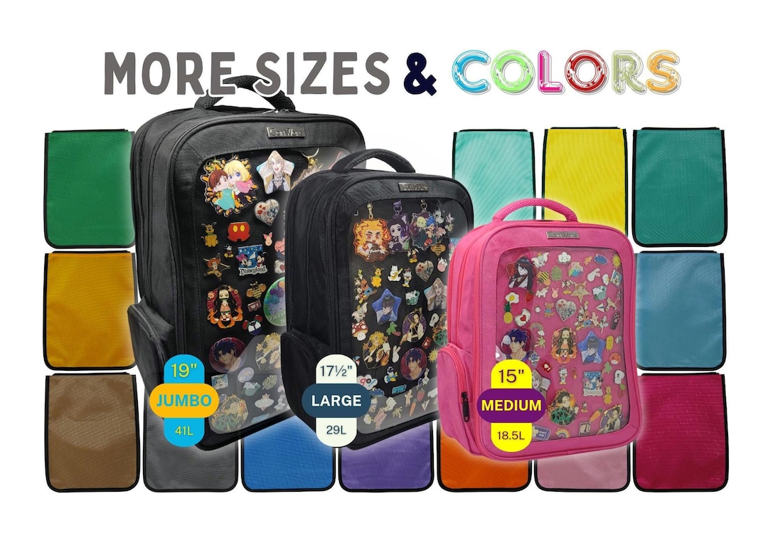 3 Sizes Ultimate Ita Backpack Cariware - Pin Display Bag, Removable ...