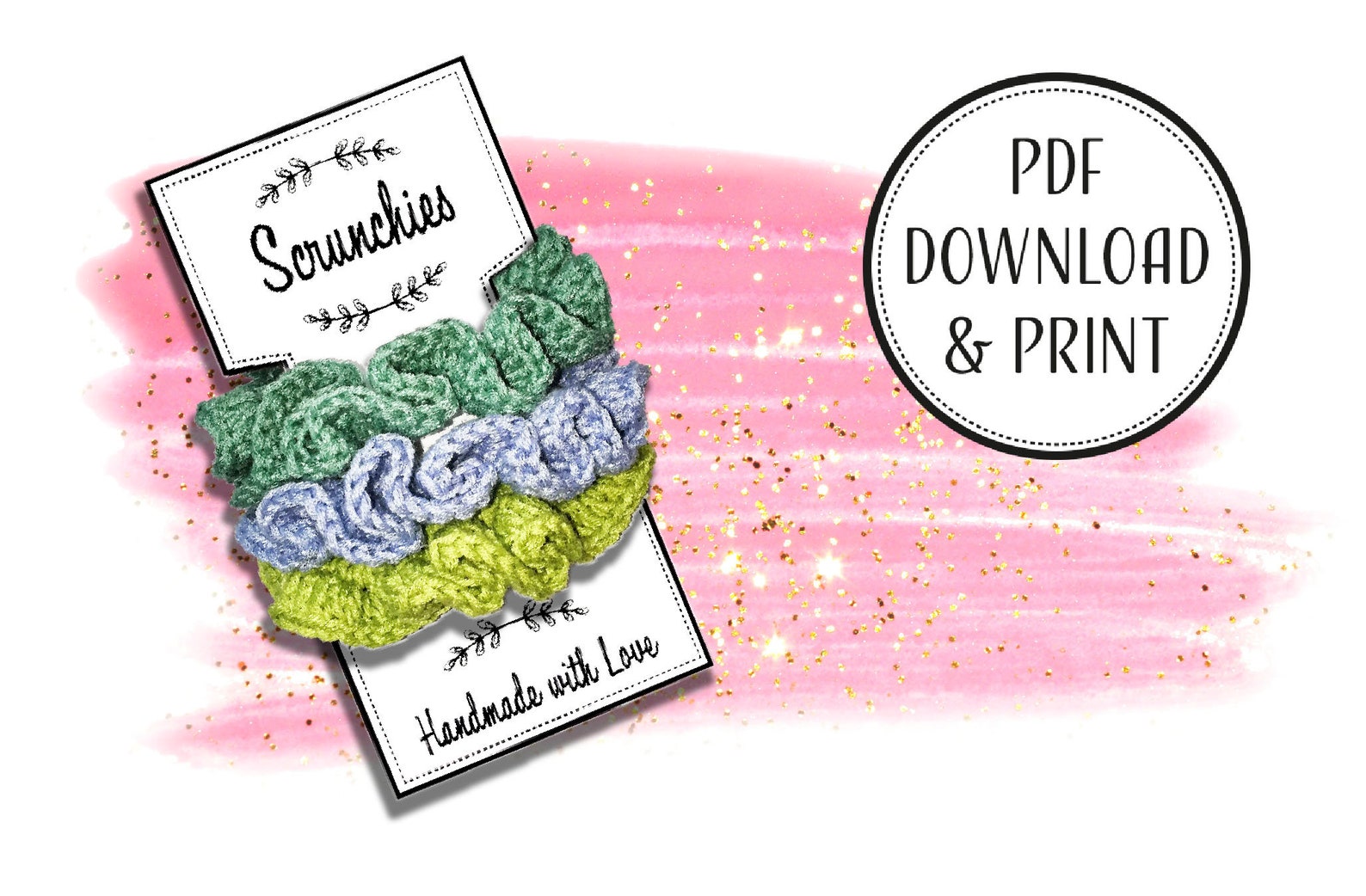 PRINTABLE Scrunchies TEMPLATE Display Card Scrunchie Label Tag - Etsy