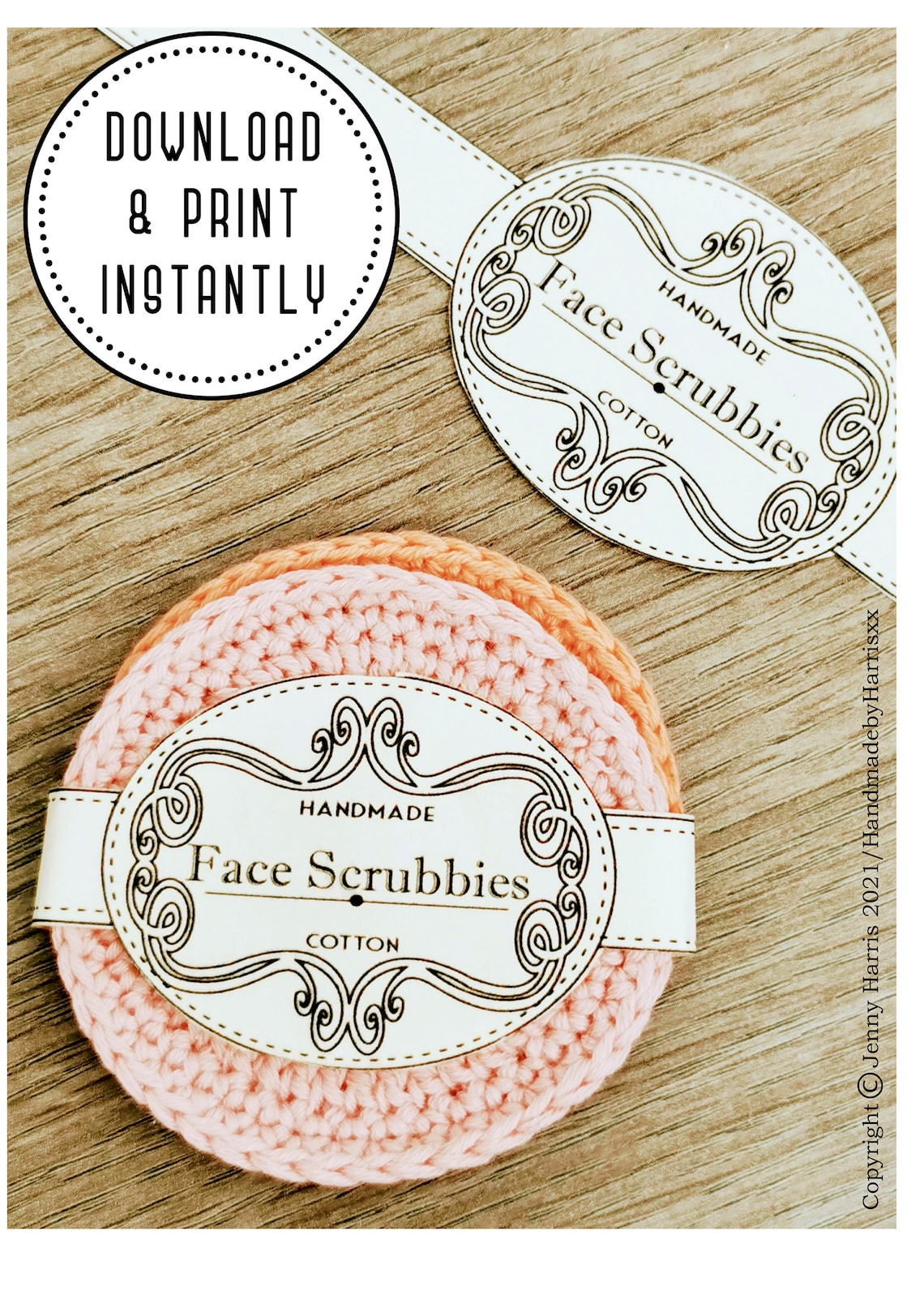 Facial Scrubbies and Washcloth Printable PDF Labels Tags / | Etsy