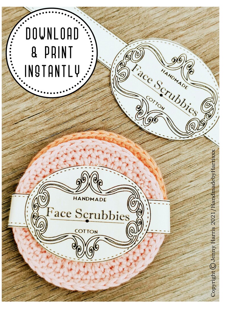 Facial Scrubbies and Washcloth Printable PDF Labels Tags / | Etsy