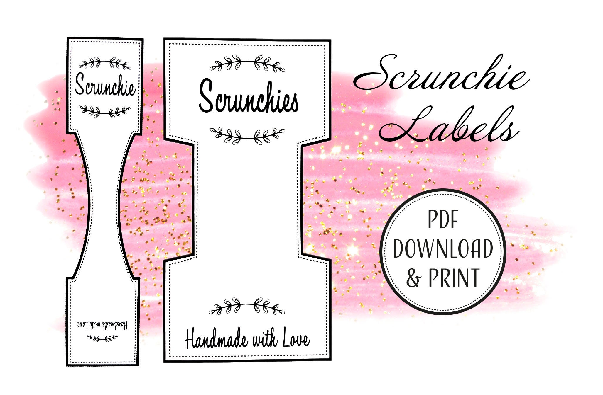 PRINTABLE Scrunchies TEMPLATE Display Card Scrunchie Label Tag - Etsy ...