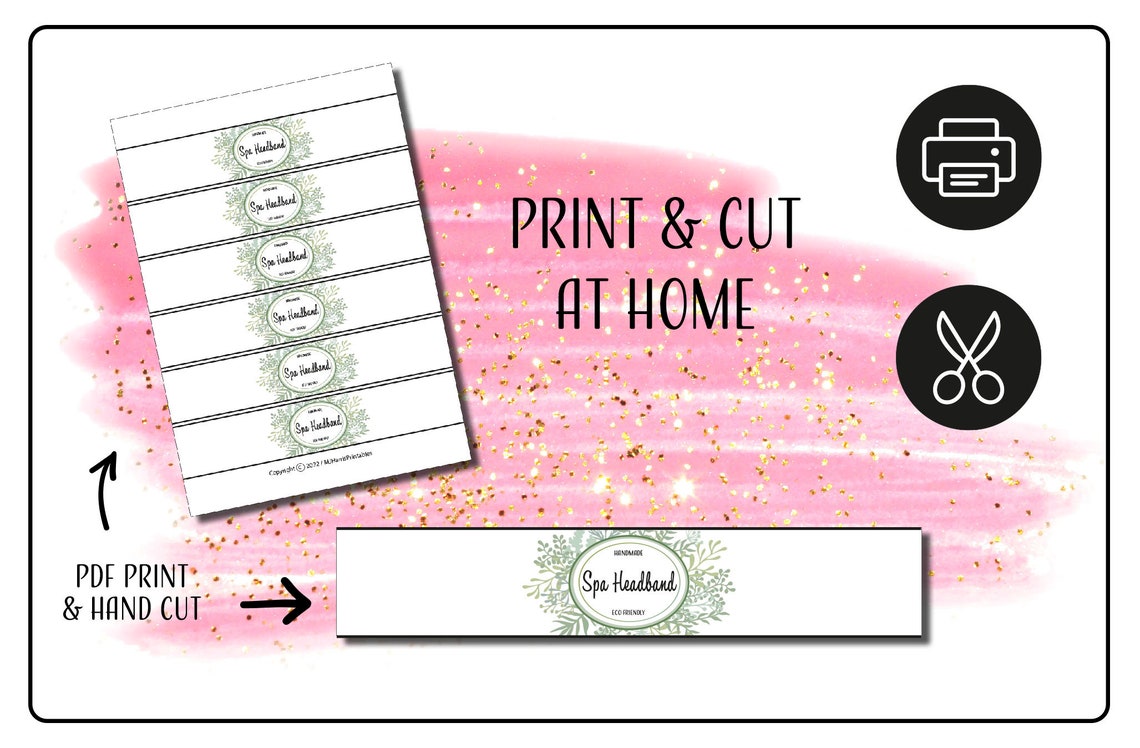 Spa Headband Printable Labels / Tags / for Handmade Headwraps - Etsy