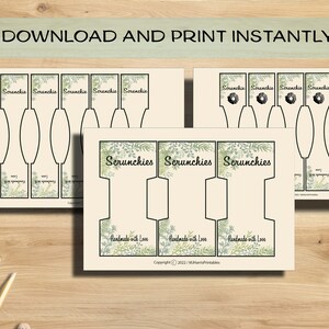 PRINTABLE Scrunchies Template Display Card Scrunchie Tag Label ...
