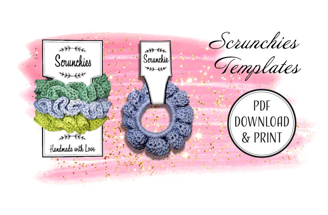 PRINTABLE Scrunchies TEMPLATE Display Card Scrunchie Label Tag ...