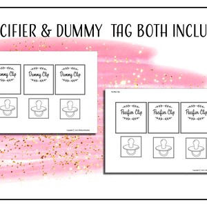 PRINTABLE Pacifier Dummy Clip Label. PDF Handmade Tag Template. Knit ...
