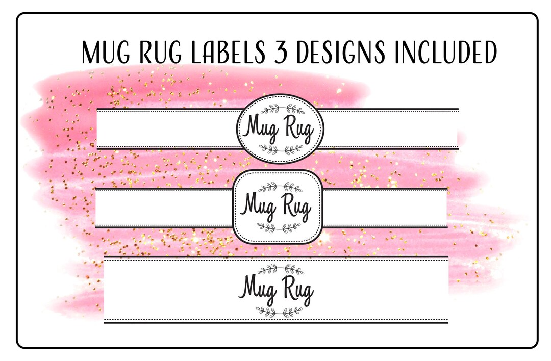 Mug Rug Label Bundle of Print at Home Tags, Display Cards Templates ...