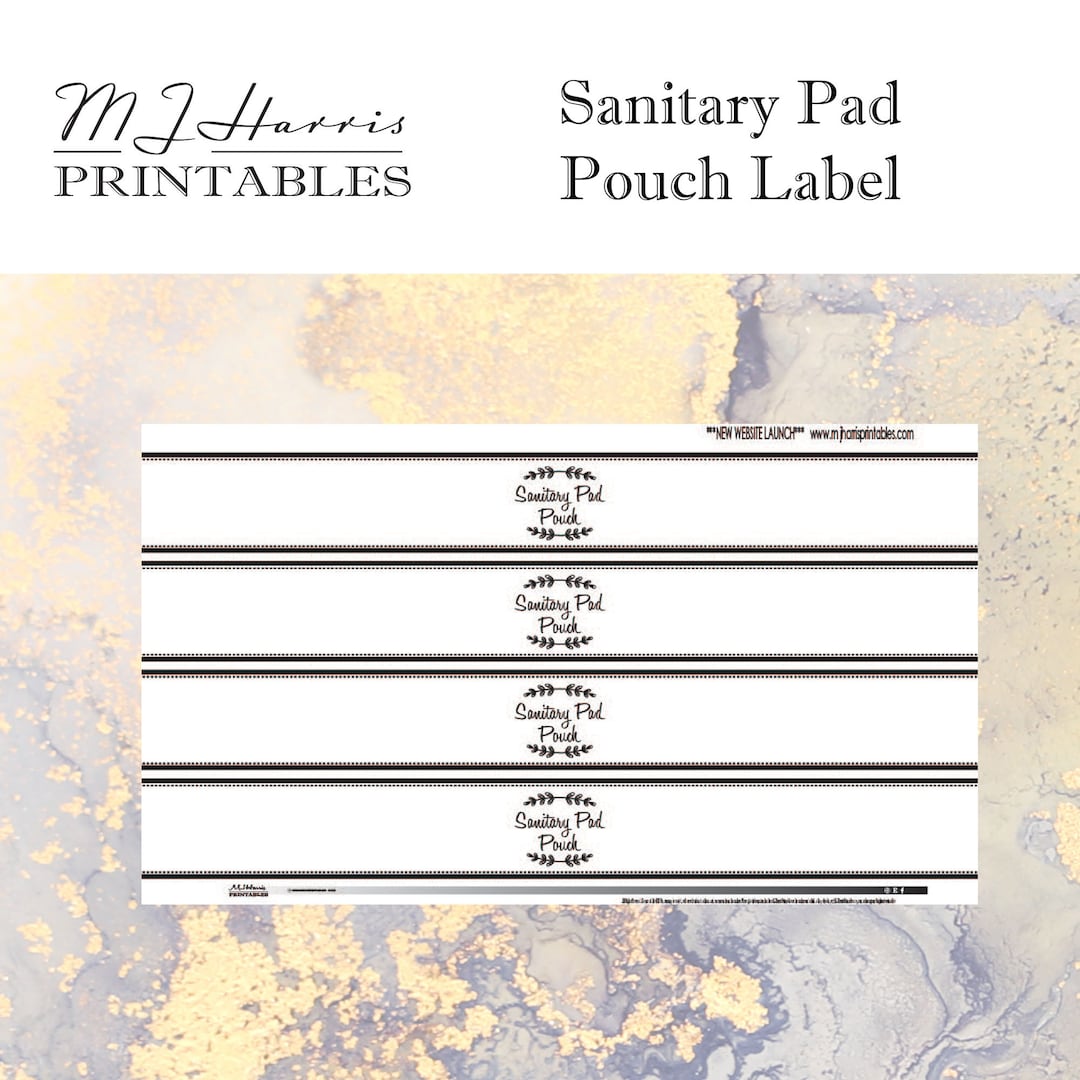 PRINTABLE Sanitary Pad Pouch Labels / Tags / for Handmade Items ...