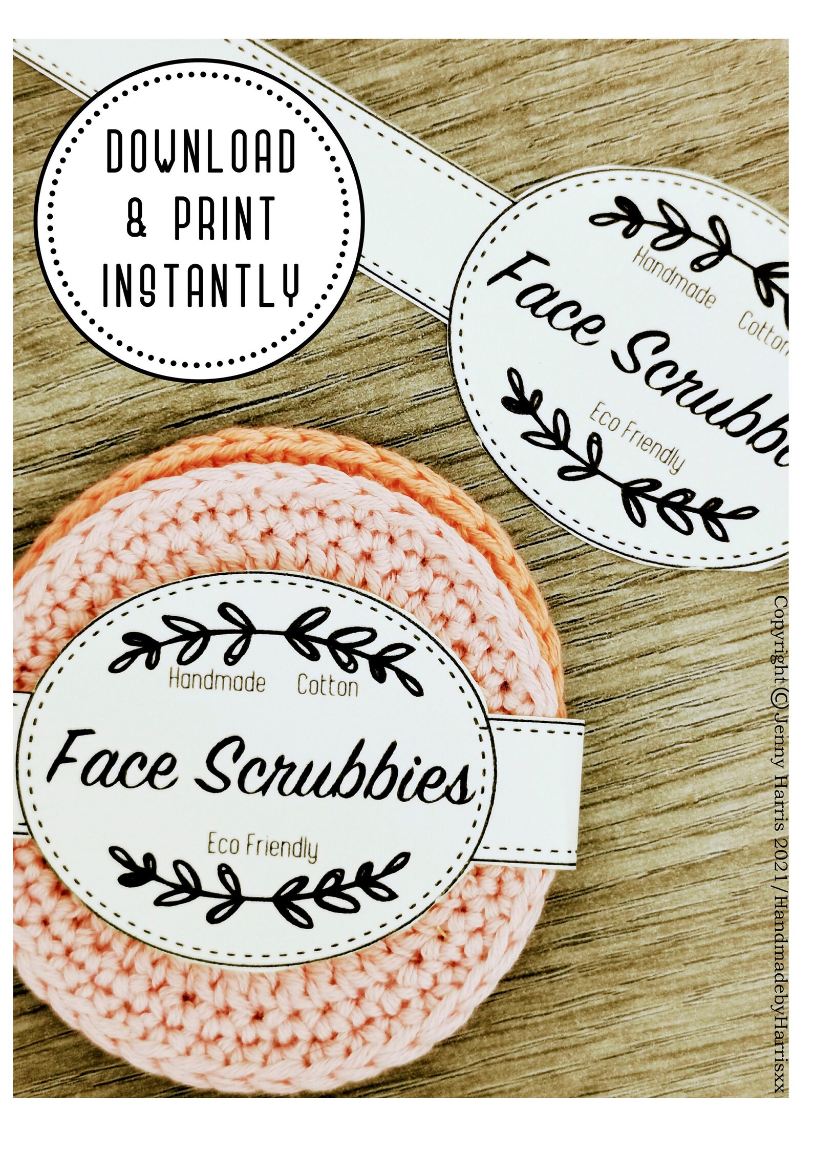 Facial Scrubbies and Facial Rounds Printable Label / - Etsy
