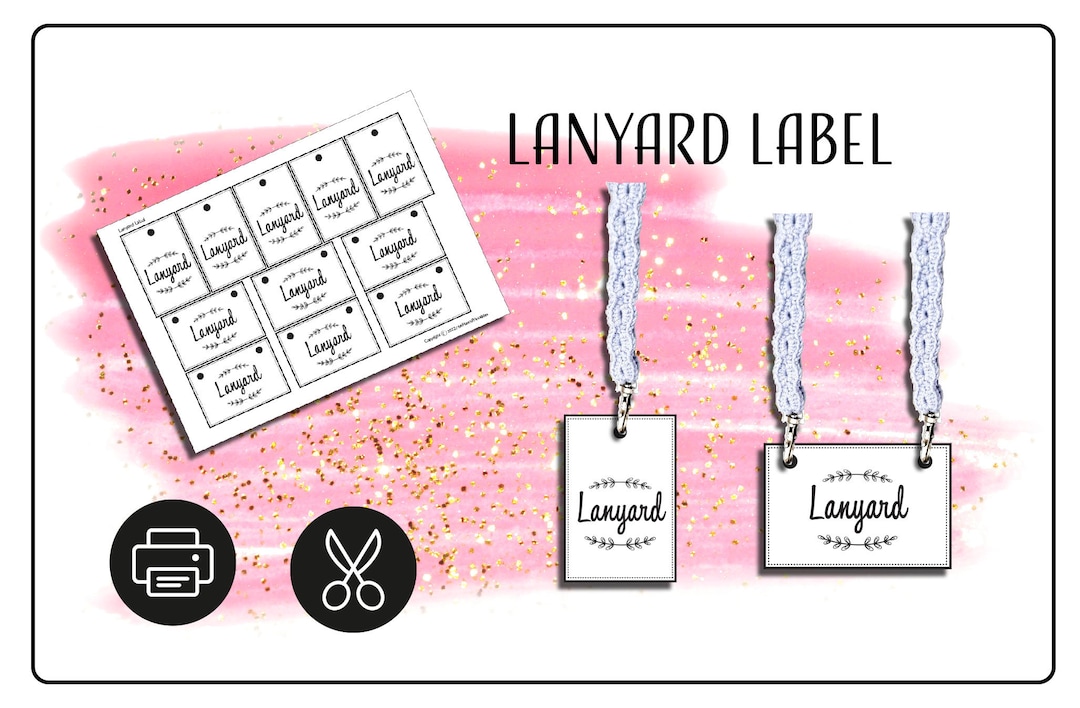 PRINTABLE Lanyard Label. PDF Handmade Tag Template. Knit Crochet Chains ...