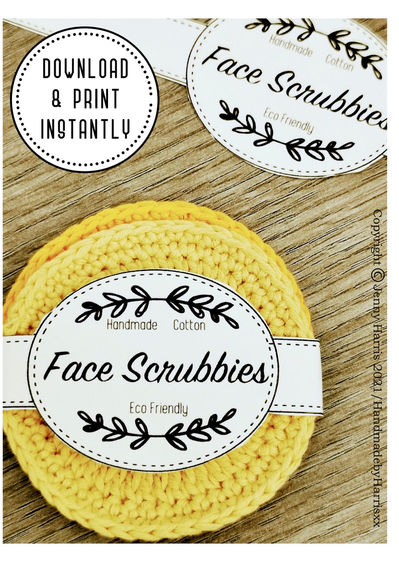 Facial Scrubbies and Facial Rounds Printable Label / - Etsy