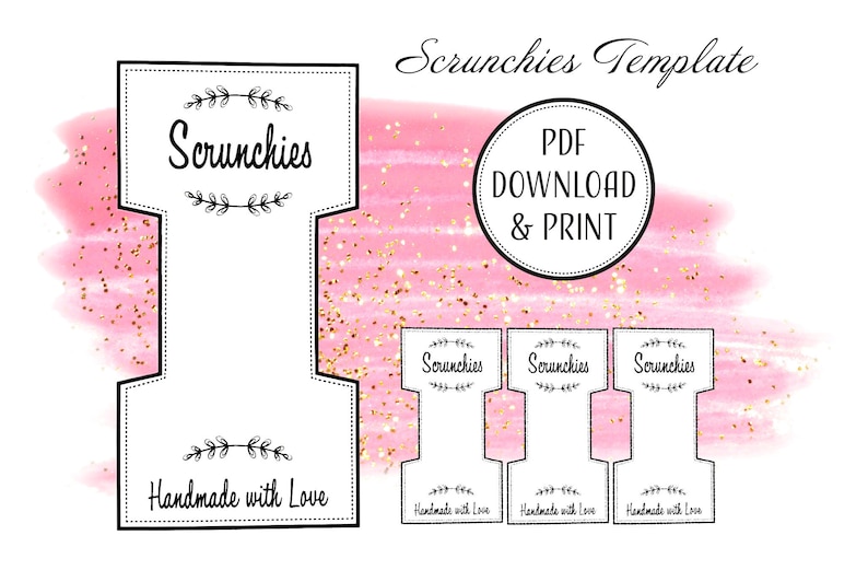 PRINTABLE Scrunchies TEMPLATE Display Card Scrunchie Label Tag - Etsy