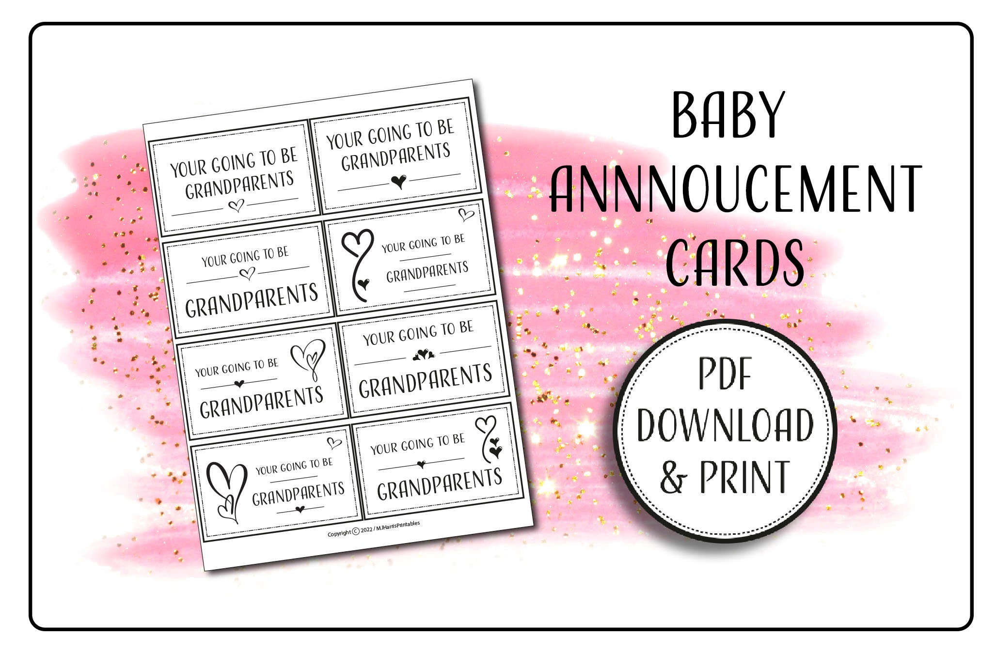 PRINTABLE Baby Announcement Print Out Card for Handmade - Etsy