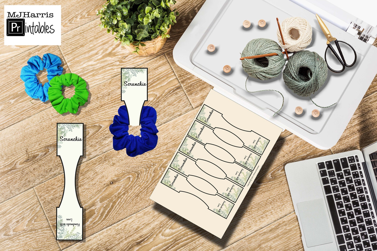PRINTABLE Scrunchies Template Display Card Scrunchie Tag - Etsy