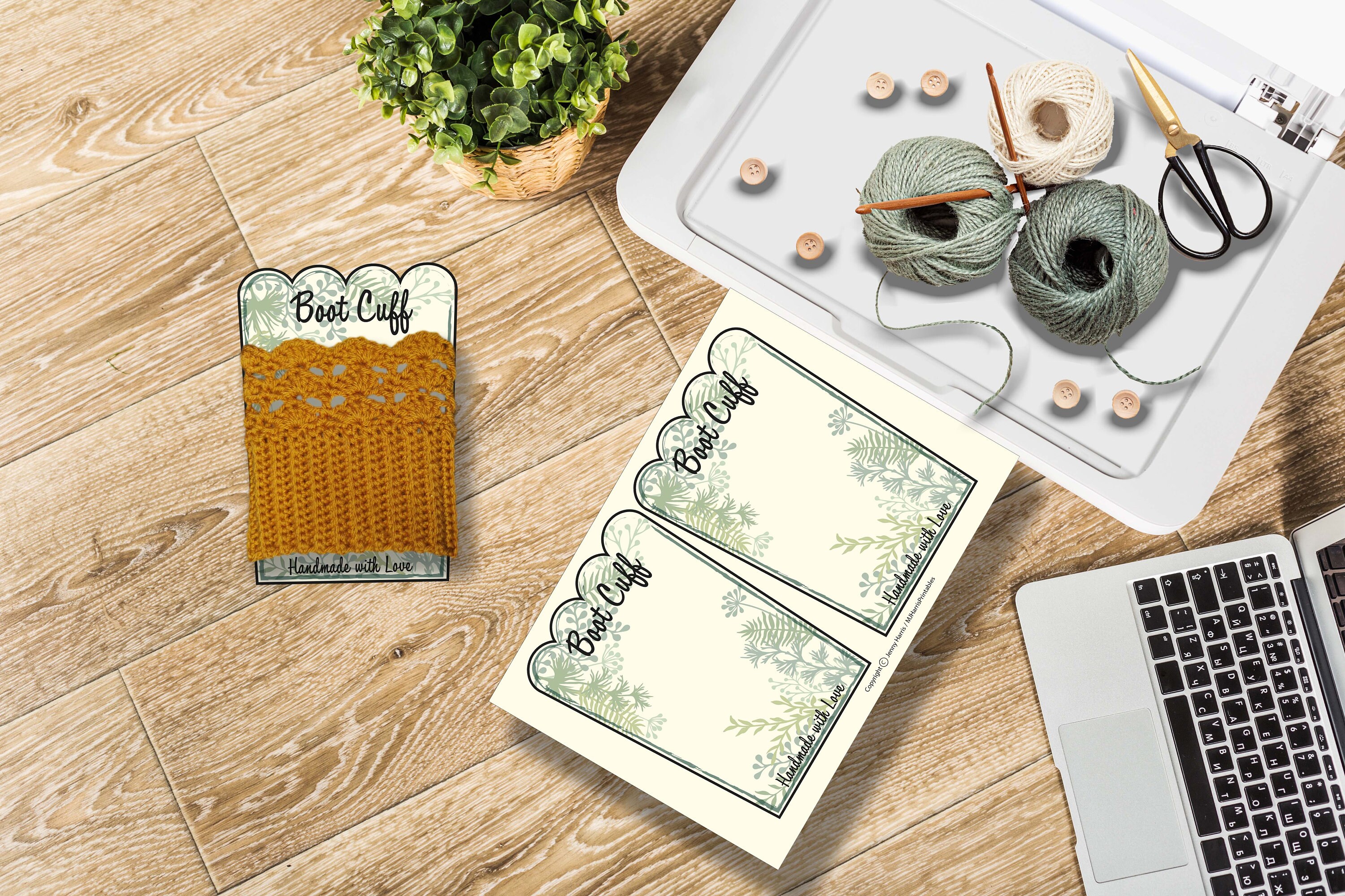 Boot Cuff Label Template Packaging Instant Download PDF - Etsy