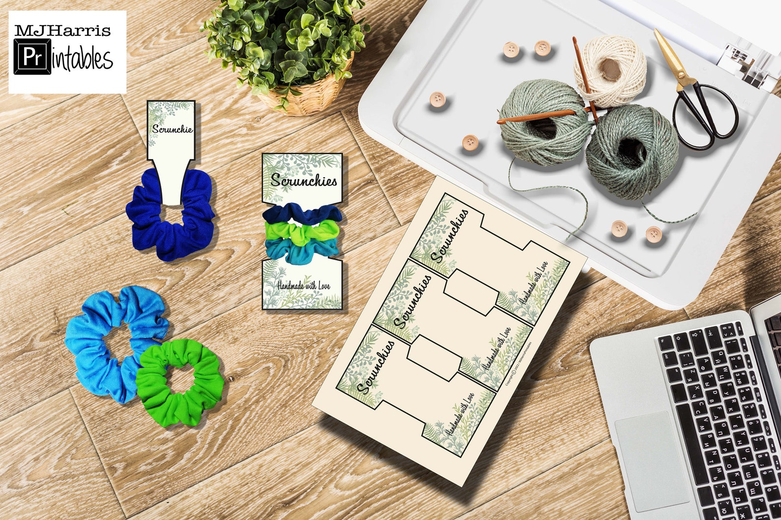 PRINTABLE Scrunchies Template Display Card Scrunchie Tag - Etsy