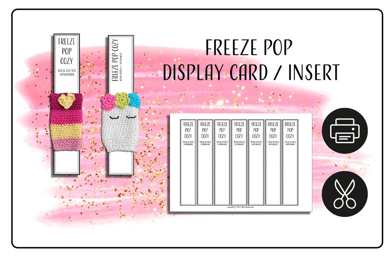 PRINTABLE Freeze Pop Cozy Display Card Template Label Tag. - Etsy