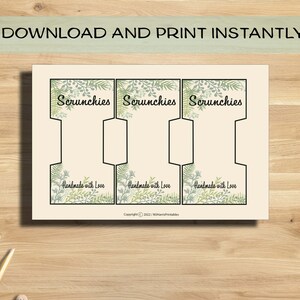 PRINTABLE Scrunchies Template Display Card Scrunchie Tag Label ...