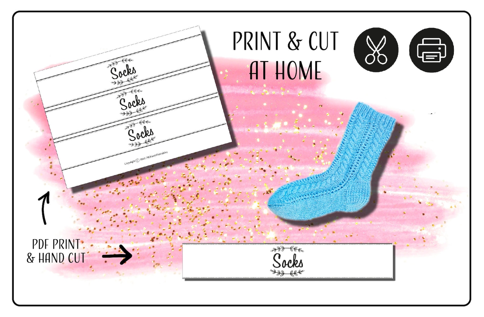 PRINTABLE Socks Labels / Tags / for Handmade Crochet Knitted - Etsy