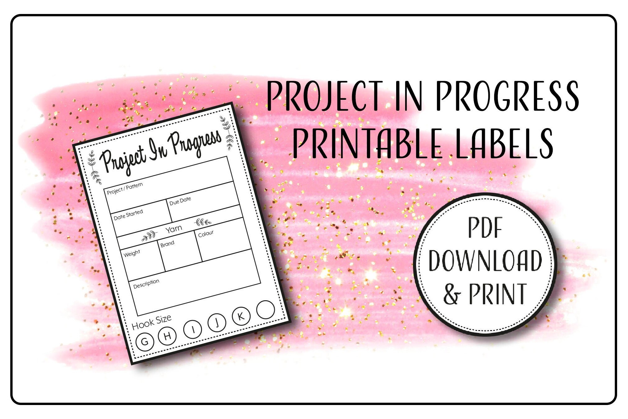WIP Work in Progress Printable Label. Template PDF for Home - Etsy
